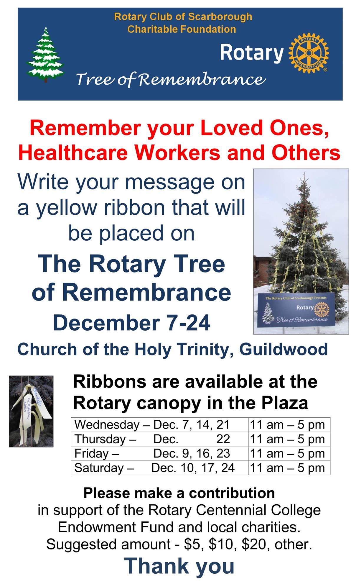 The Guildwood Rotary Tree of Remembrance | Rotary Club of Scarborough